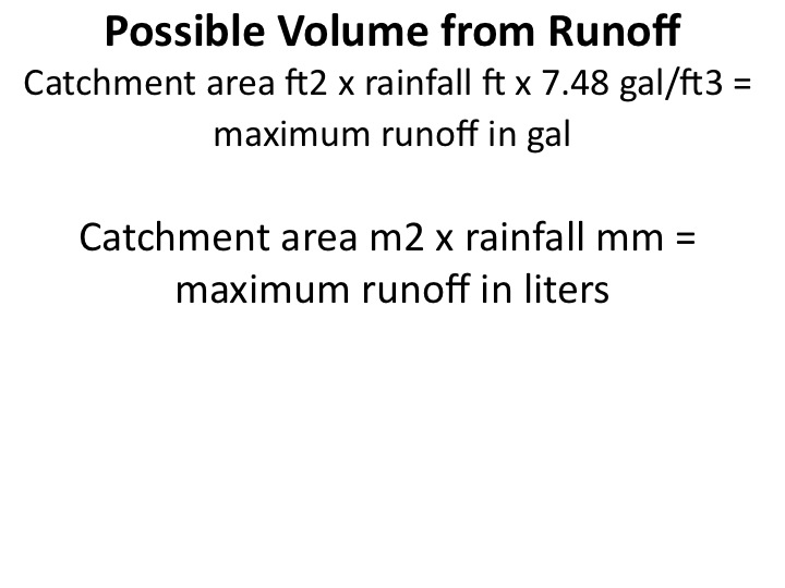 Catchment Calculations - Permaculture Design Course Handbook